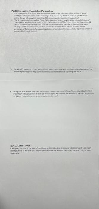 Solved Lab 7 - Estimating Parameters and Determining Sample | Chegg.com