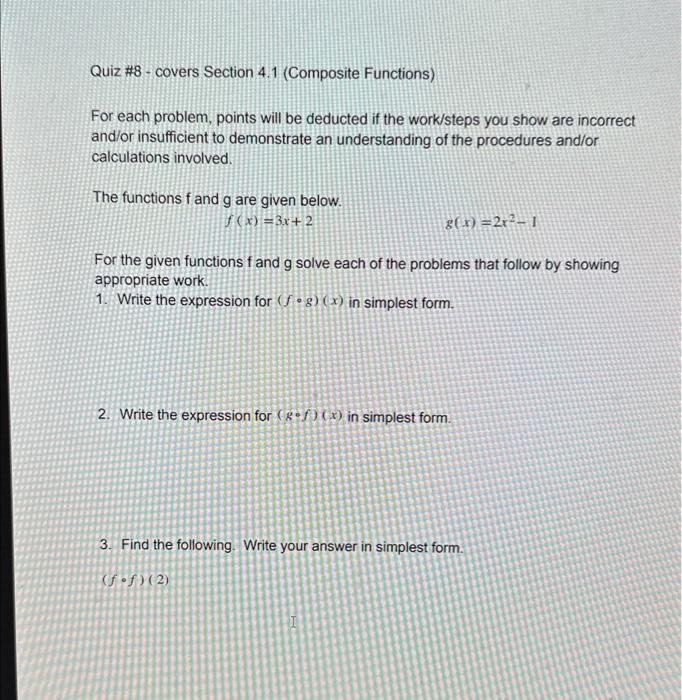 Solved For each problem, points will be deducted if the | Chegg.com
