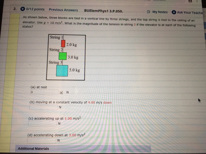 Solved 2. 0/12 points Previous Answers BUElemPhys1 3.P.050. | Chegg.com Solved 2. 0/12 points Previous Answers BUElemPhys1 3.P.050. | Chegg.com