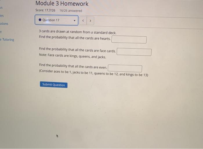 Solved Module 3 Homework 35 Score: 17.7/26 16/26 answered | Chegg.com