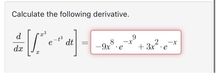 Solved Calculate the following derivative. | Chegg.com