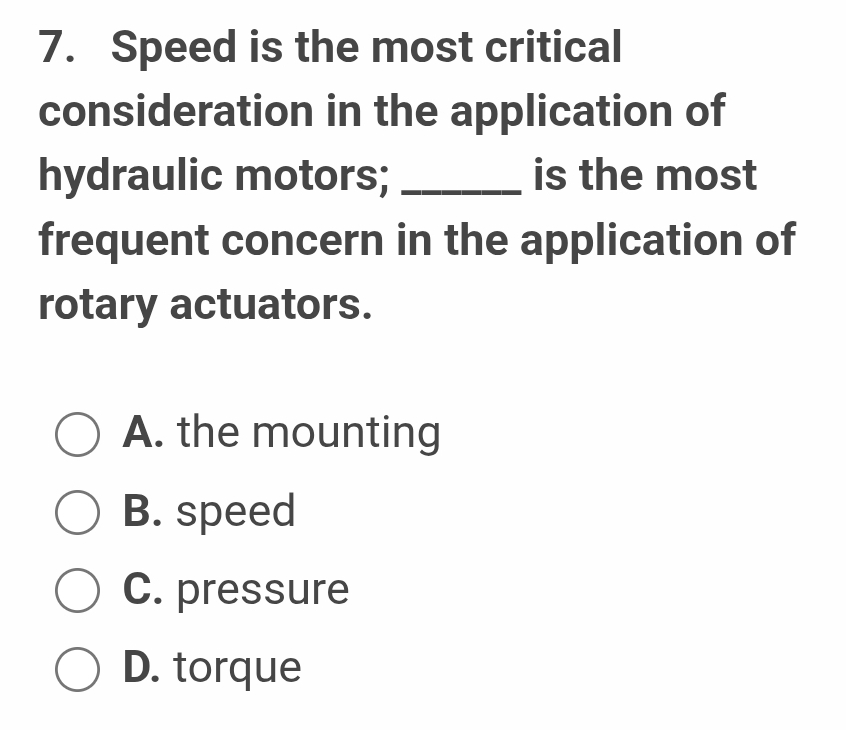 Solved Speed is the most critical consideration in the | Chegg.com