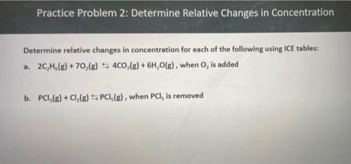 Solved Practice Problem 2: Determine Relative Changes in | Chegg.com
