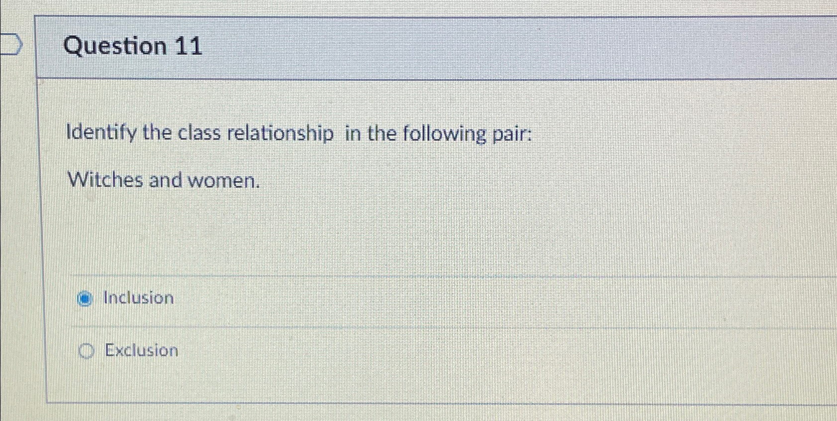 Question 11Identify the class relationship in the | Chegg.com