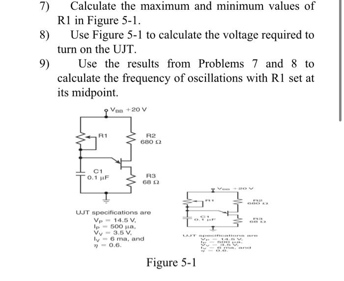 Solved 7) Calculate the maximum and minimum values of R1 in | Chegg.com