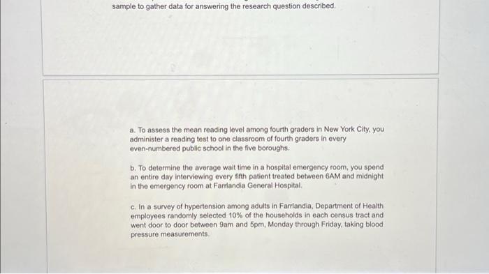 Solved sample to gather data for answering the research | Chegg.com
