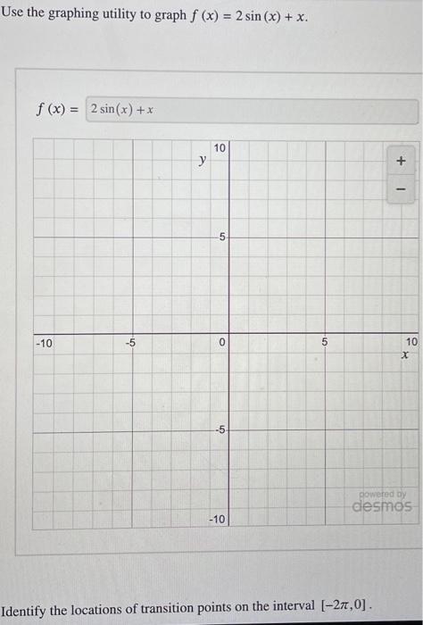 Solved Use the graphing utility to graph f (x) = 2 sin (x) + | Chegg.com