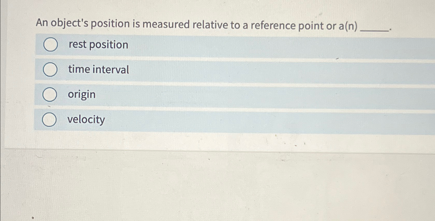 Solved An object's position is measured relative to a | Chegg.com