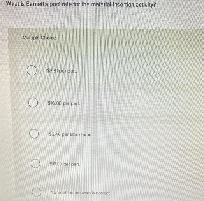 Solved Barnett Products manufactures three types of | Chegg.com