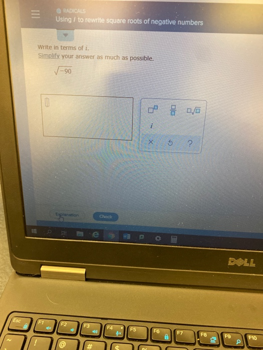 Solved RADICALS Using 1 to rewrite square roots of negative | Chegg.com