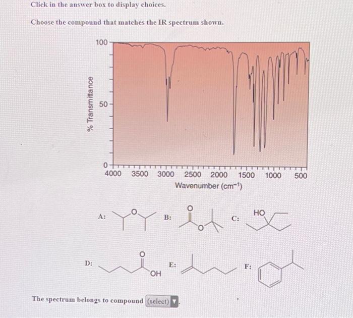 Solved Click in the answer box to display choices. Choose | Chegg.com
