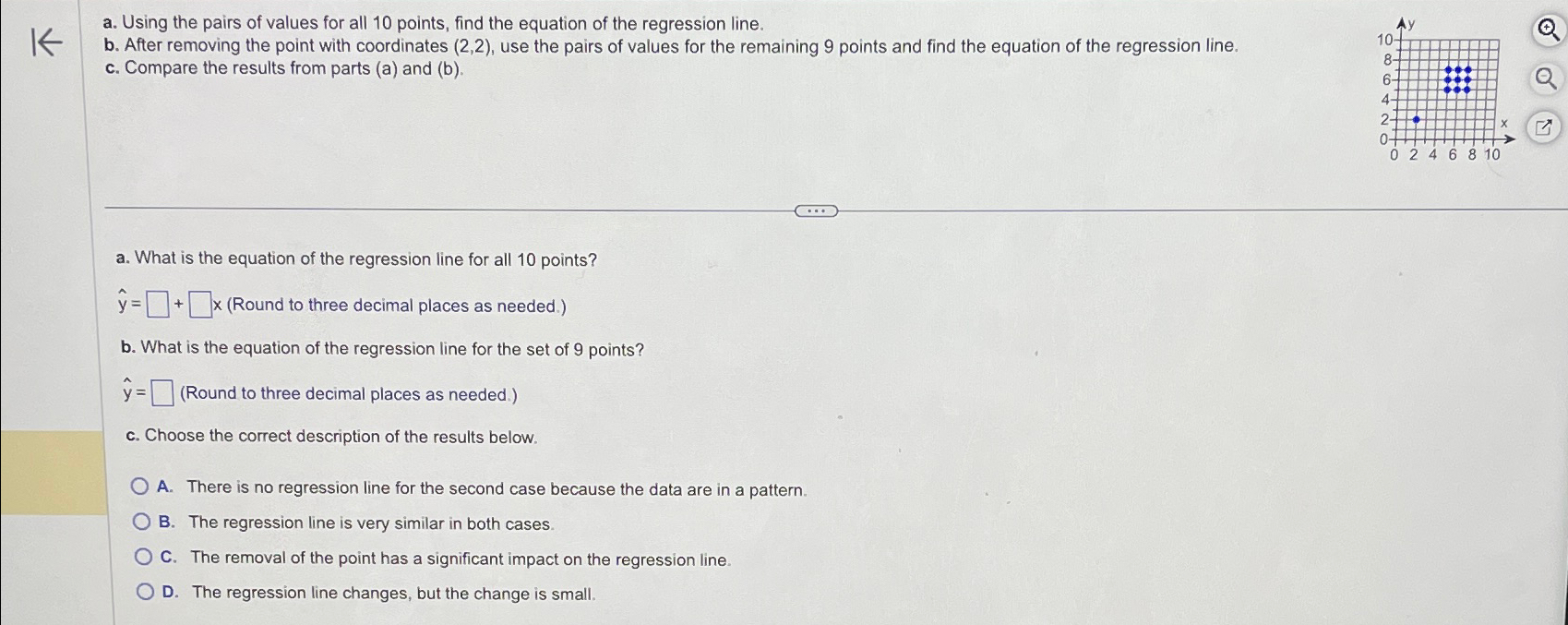 a. ﻿Using the pairs of values for all 10 ﻿points, | Chegg.com