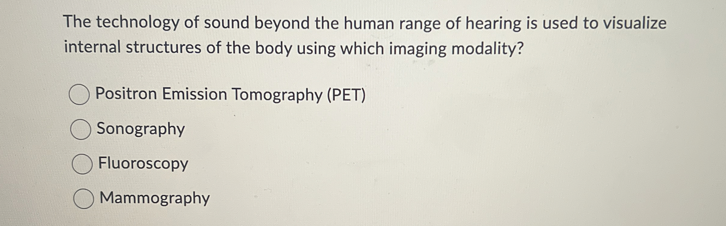 Solved The technology of sound beyond the human range of | Chegg.com