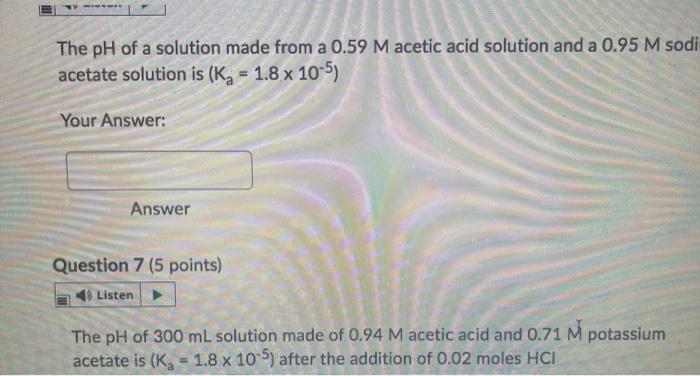 Solved Consider the following buffer system: 0.53 M H2CO3 | Chegg.com