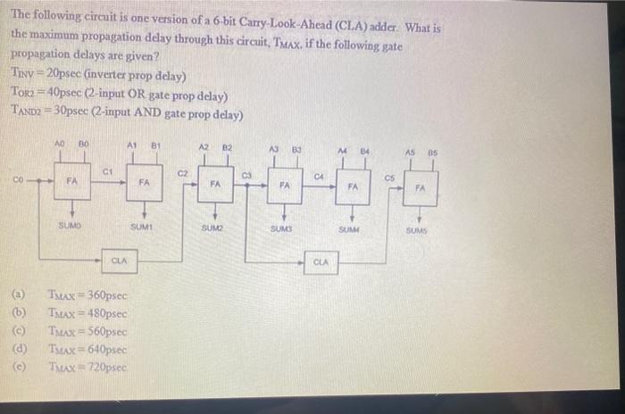 Solved The following circuit is one version of a 6-bit | Chegg.com