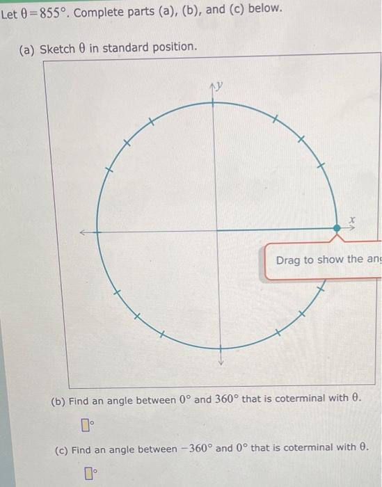 Solved Let θ=855∘. Complete parts (a), (b), and (c) below. | Chegg.com