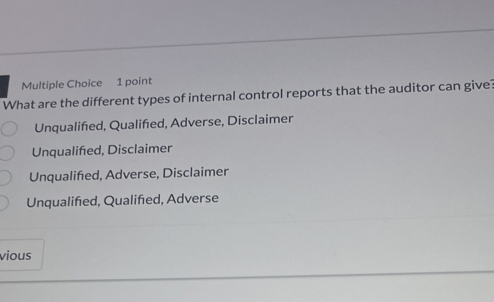 Solved Multiple Choice1 ﻿pointWhat are the different types | Chegg.com