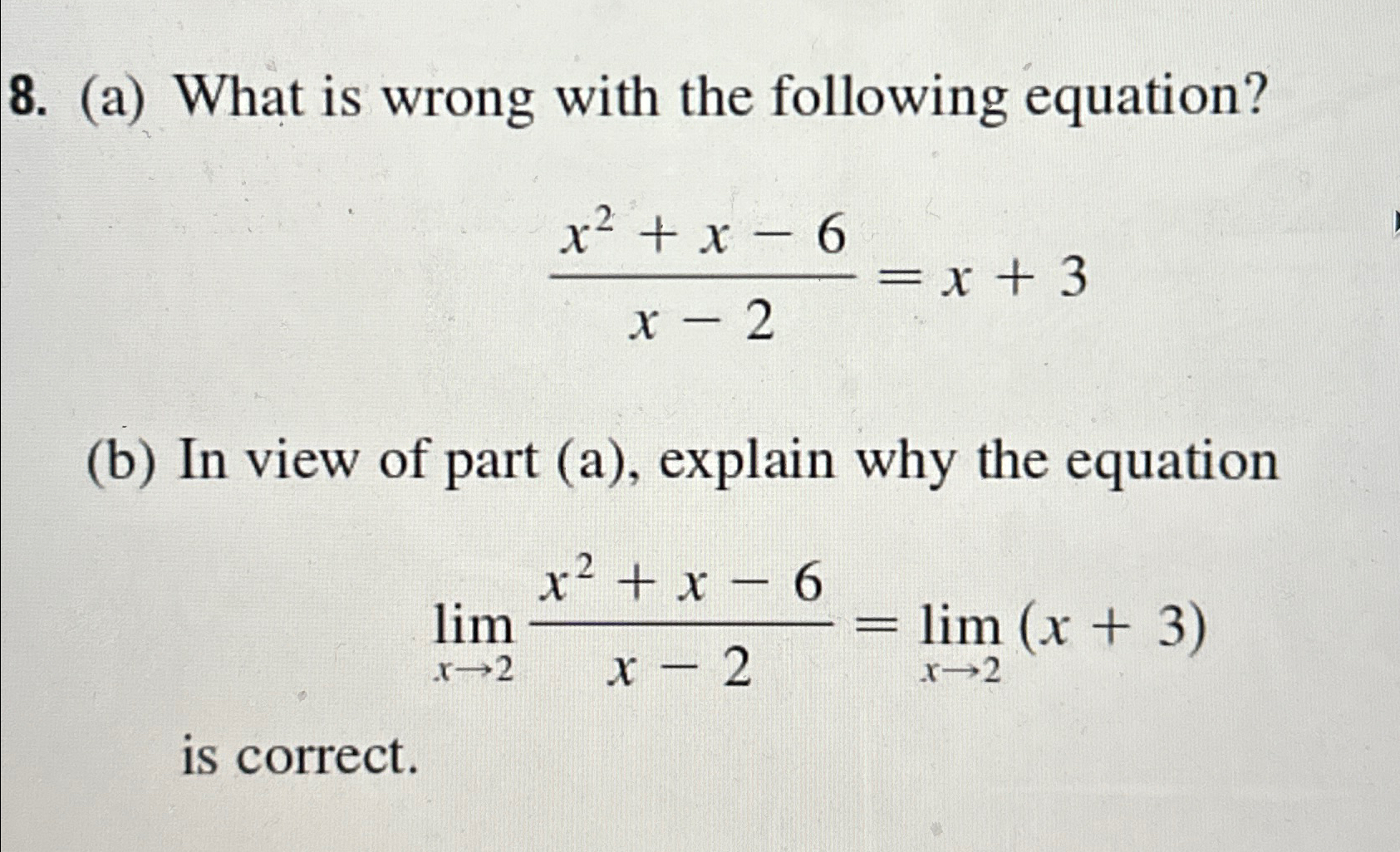 Solved (a) ﻿What is wrong with the following | Chegg.com