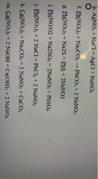 Solved a. 2 AgNO3 + Na2CO. Ag2CO3 + 2 NaNO3 b. 2 AgNO3 + | Chegg.com