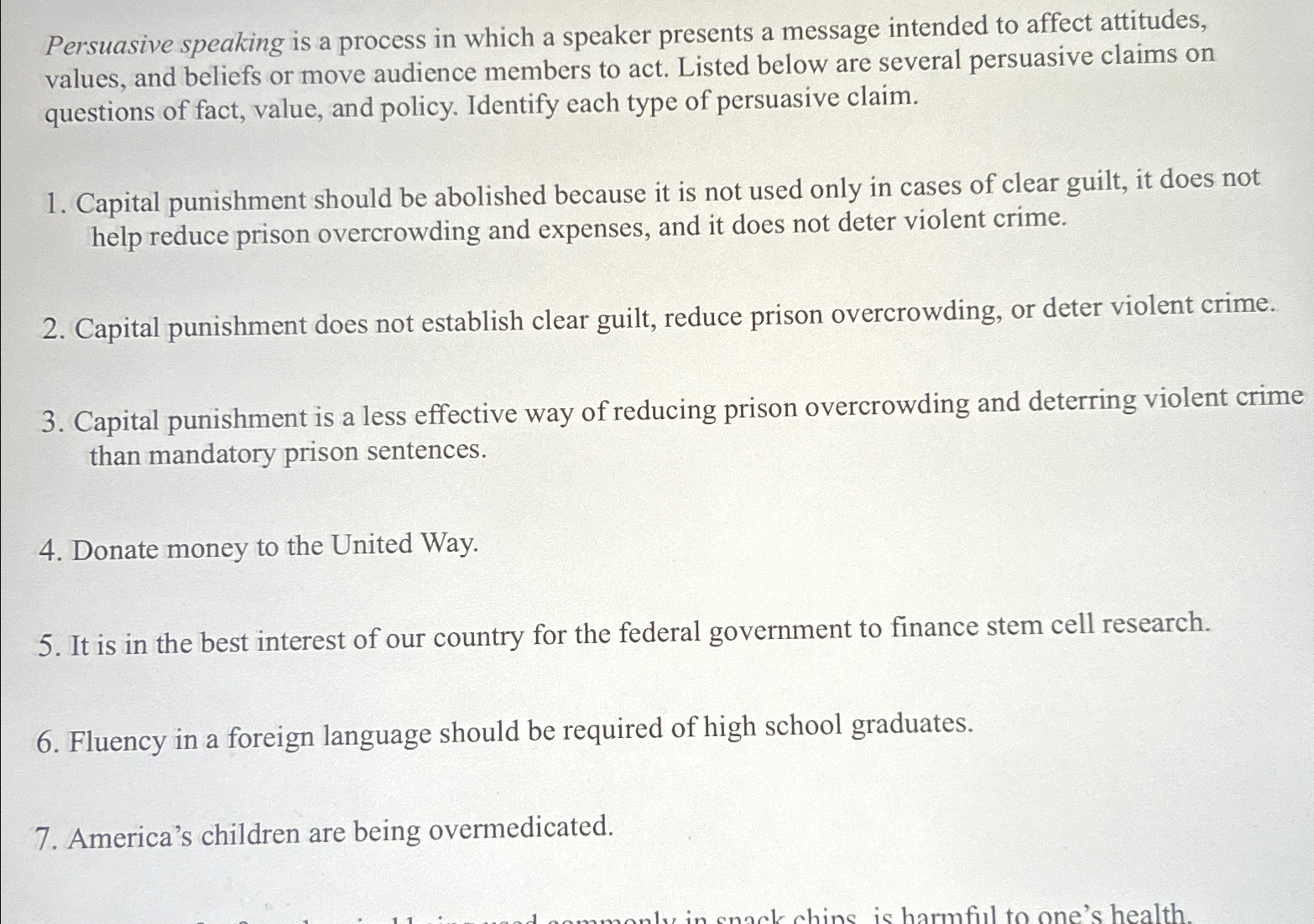 Solved Persuasive speaking is a process in which a speaker | Chegg.com