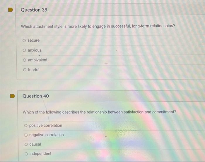 Solved Which attachment style is more likely to engage in | Chegg.com