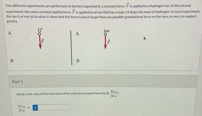 Solved Two different experiments are performed. In the first | Chegg.com
