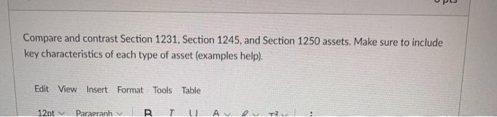 Solved Compare and contrast Section 1231, Section 1245, and | Chegg.com