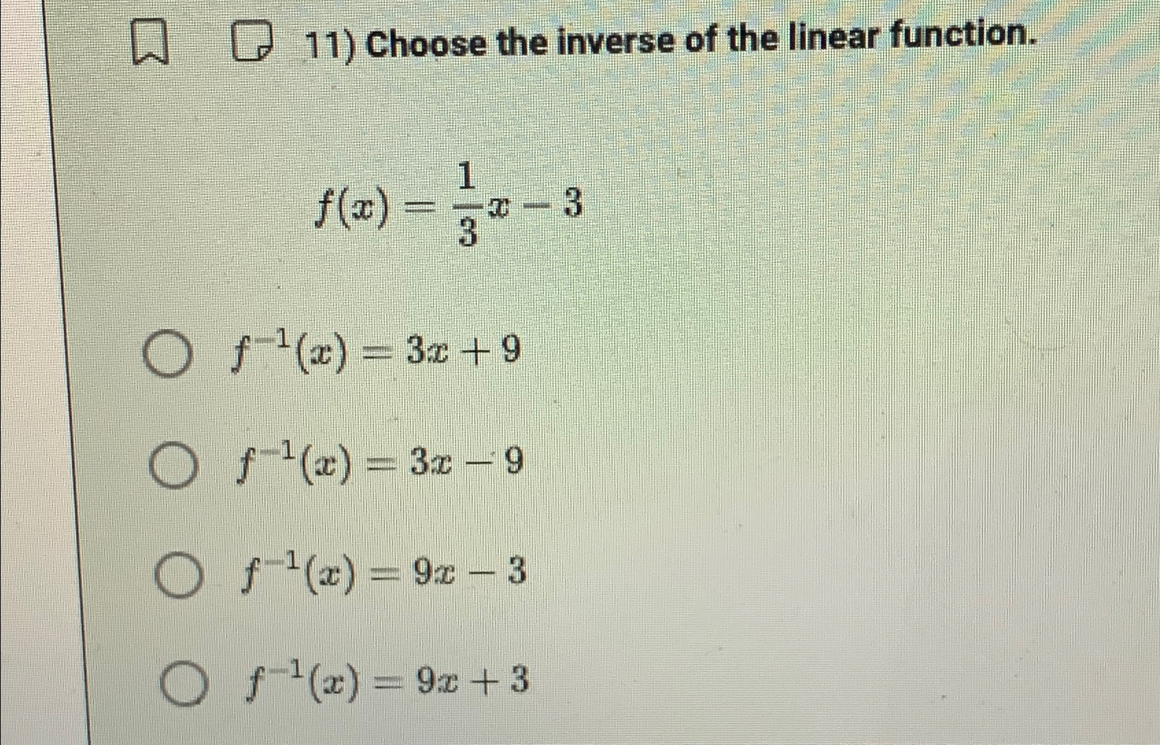 Solved Choose the inverse of the linear | Chegg.com