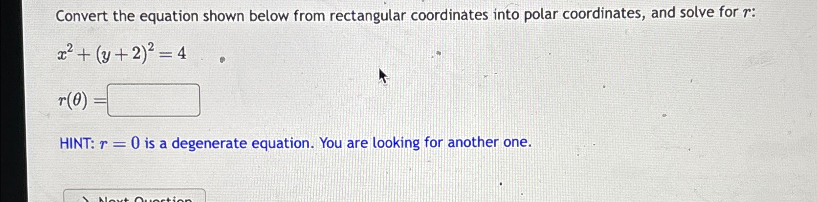 Solved Convert the equation shown below from rectangular | Chegg.com