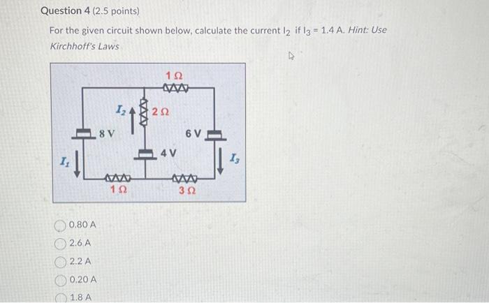 Solved For the given circuit shown below, calculate the | Chegg.com