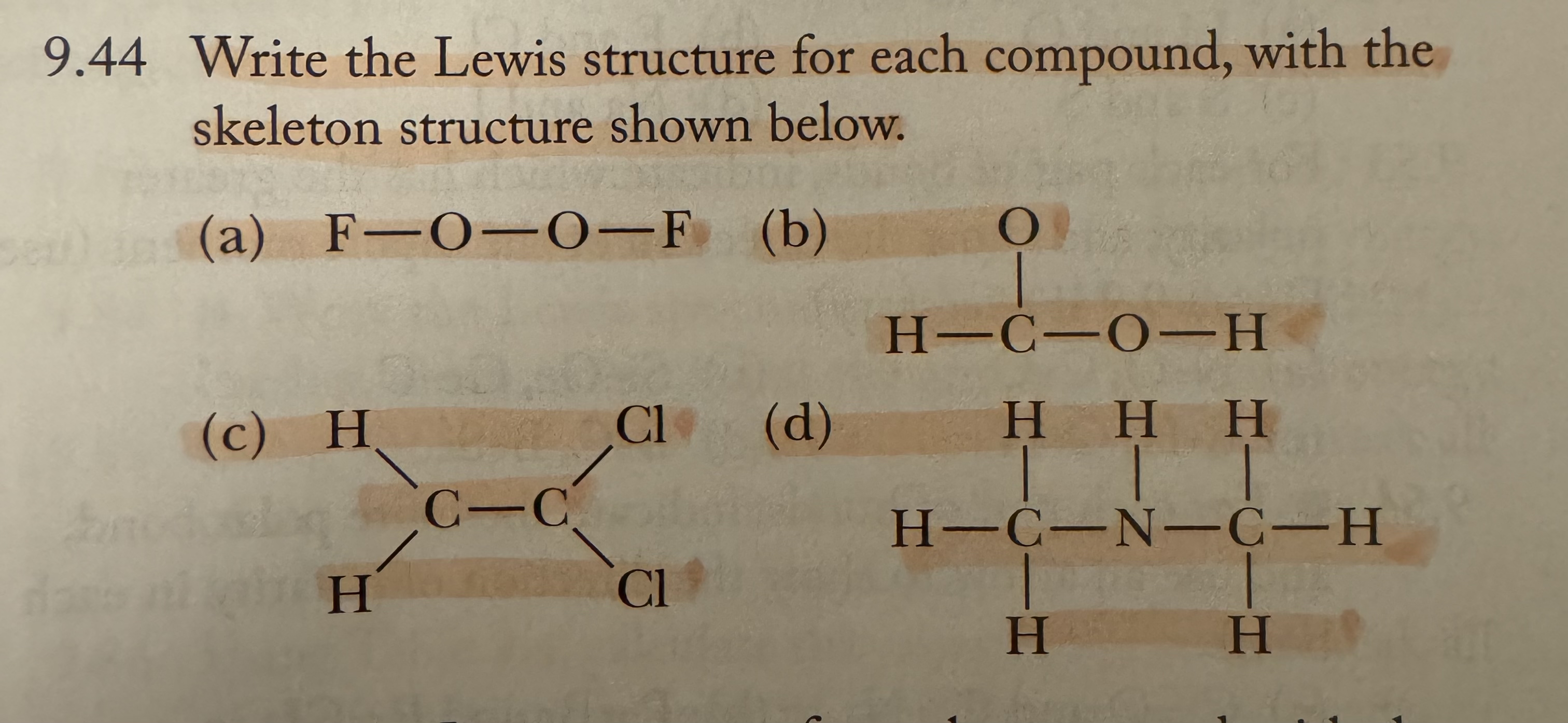 Solved 9.44 ﻿Write the Lewis structure for each compound, | Chegg.com