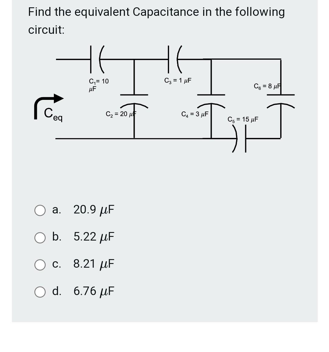 Solved Find the equivalent Capacitance in the following | Chegg.com