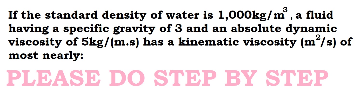 Solved If the standard density of water is 1,000kgm3, ﻿a | Chegg.com