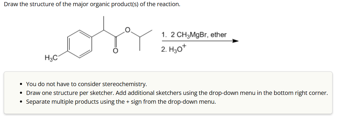 Solved Draw the structure of the major organic product(s) | Chegg.com