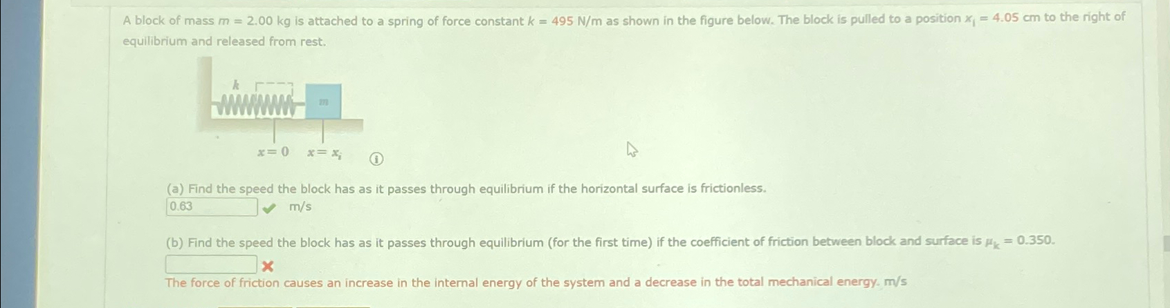 Solved equitibrium and released from rest.(a) ﻿Find the | Chegg.com