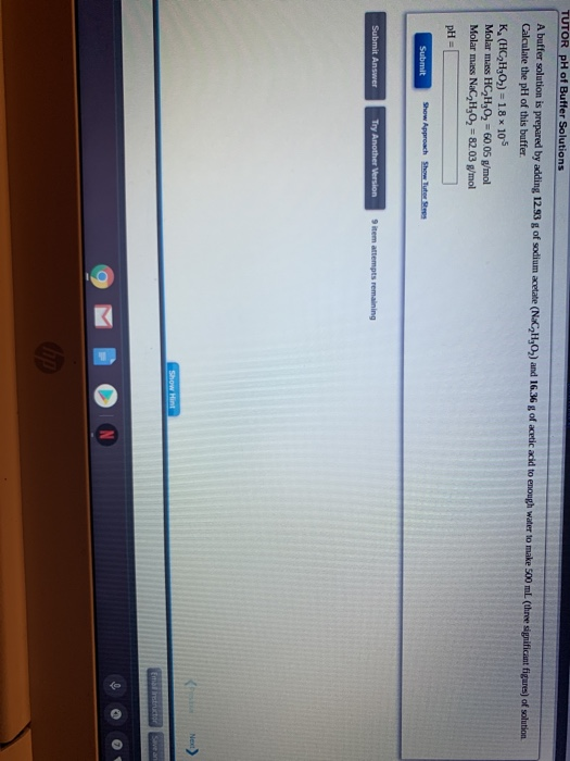 Solved TUTOR pH of Buffer Solutions A buffer solution is | Chegg.com
