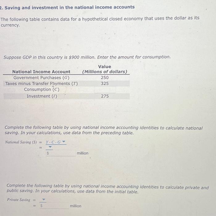 Solved Saving and investment in the national income accounts | Chegg.com
