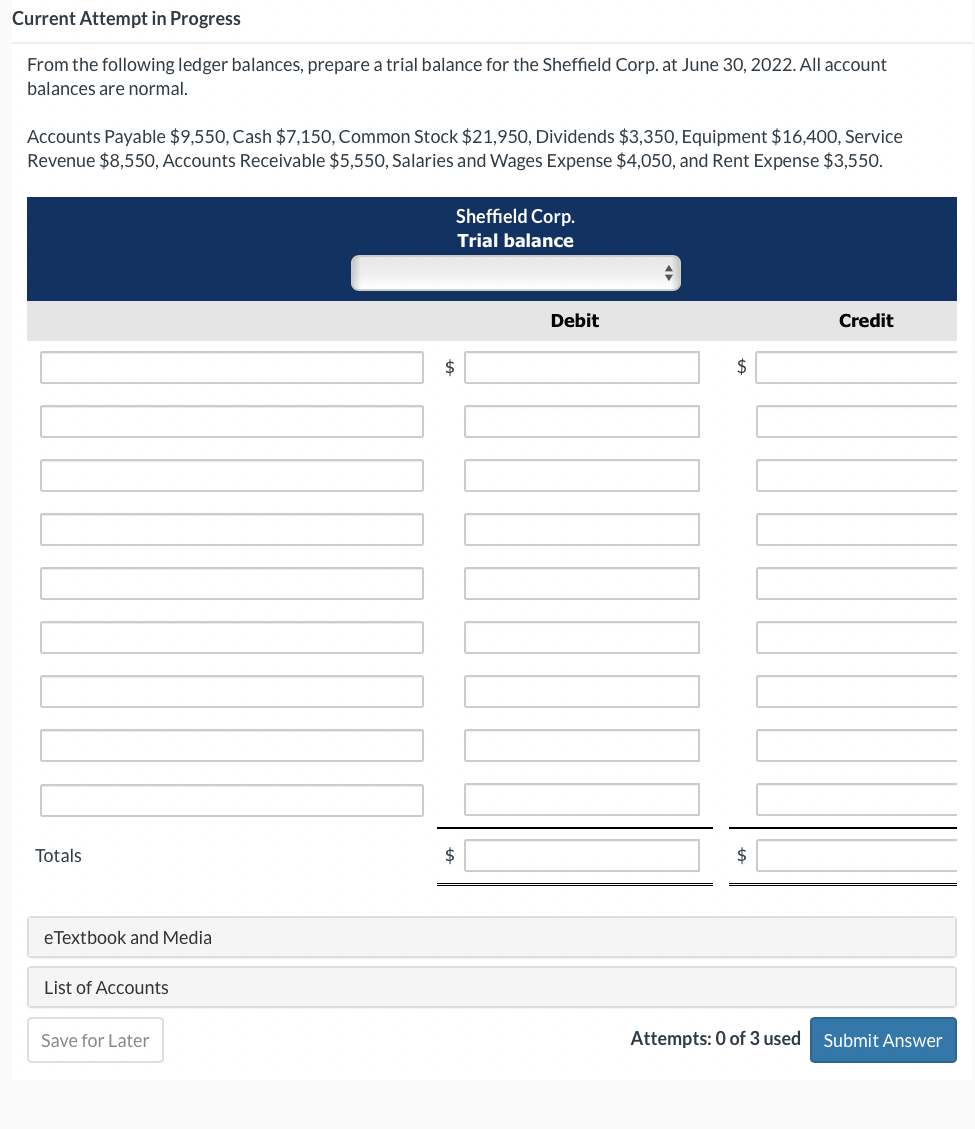 Solved Current Attempt in Progress | Chegg.com