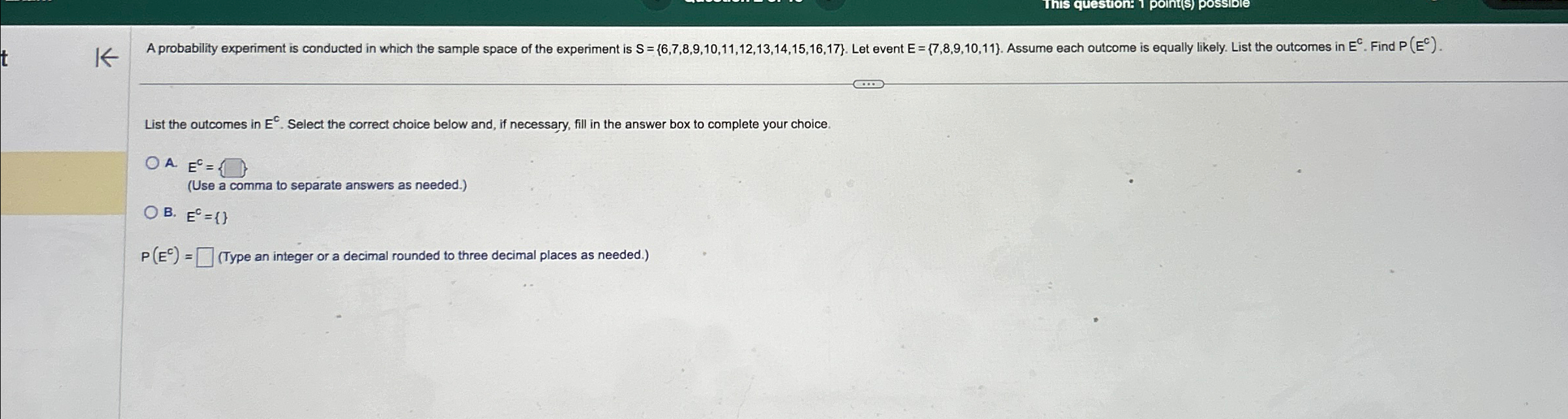 Solved A probability experiment is conducted in which the | Chegg.com