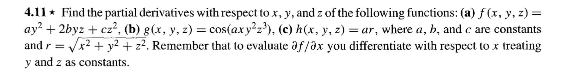4.11 *** Find the partial derivatives with respect to | Chegg.com