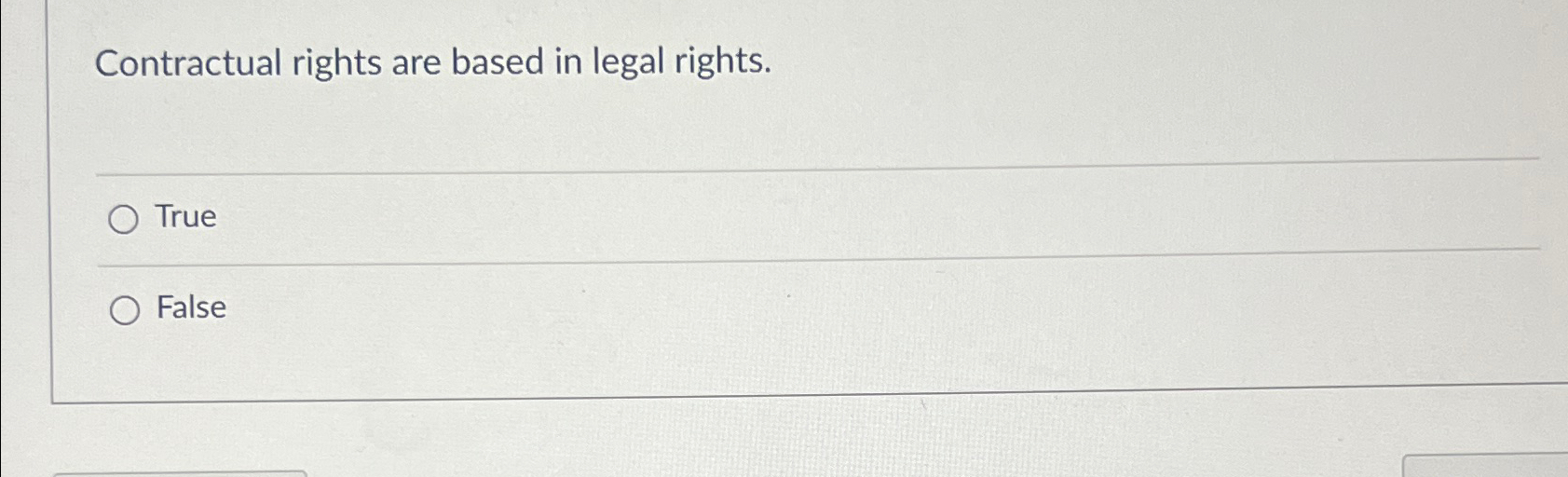 Solved Contractual rights are based in legal | Chegg.com