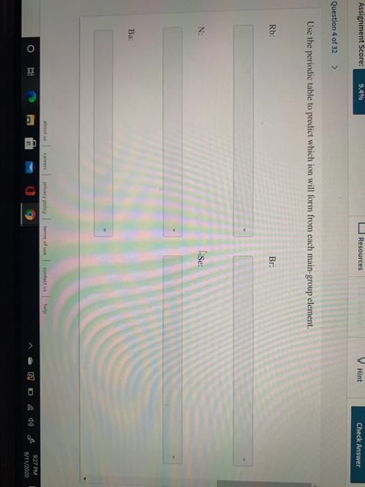 Solved Question 3 of 32 > Metals and nonmetals can react | Chegg.com