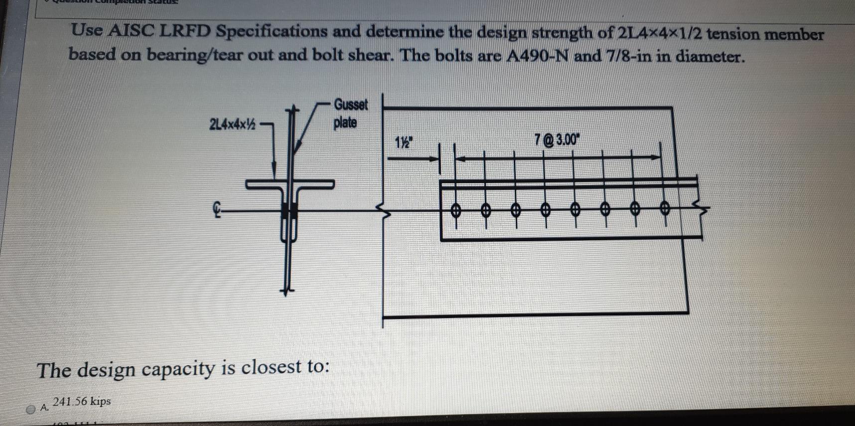 Solved BLISUUS Use AISC LRFD Specifications and determine | Chegg.com