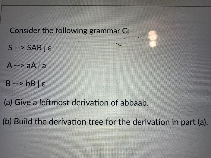Solved Consider the grammar G=({A,S},{a,b},P,S) where p | Chegg.com