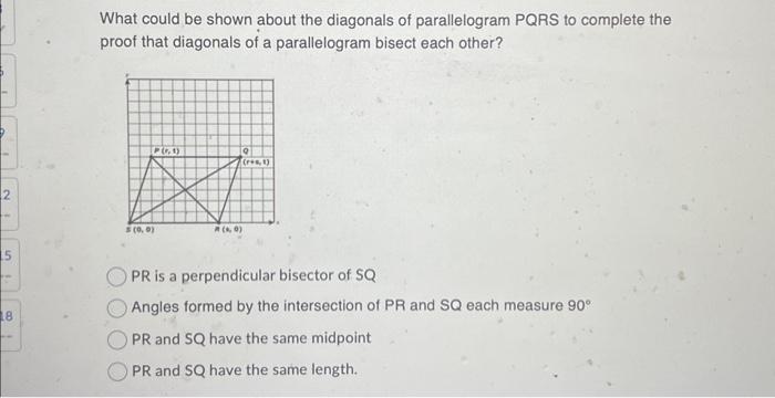 Solved What could be shown about the diagonals of | Chegg.com