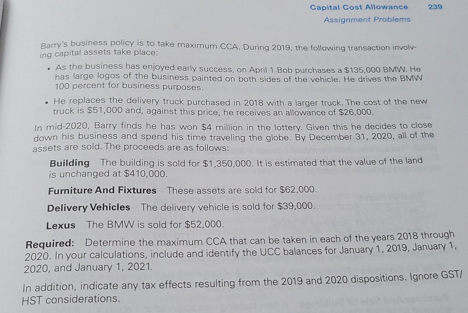 Solved Assignment Problem Five - 5 (CCA Calculations Over 3 | Chegg.com