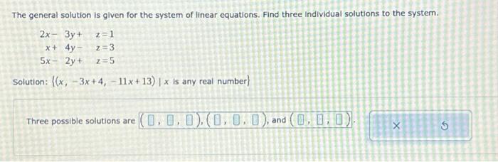 Solved The general solution is given for the system of | Chegg.com