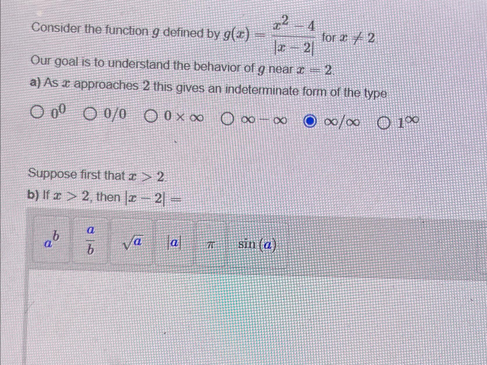 Solved Consider the function g defined by | Chegg.com