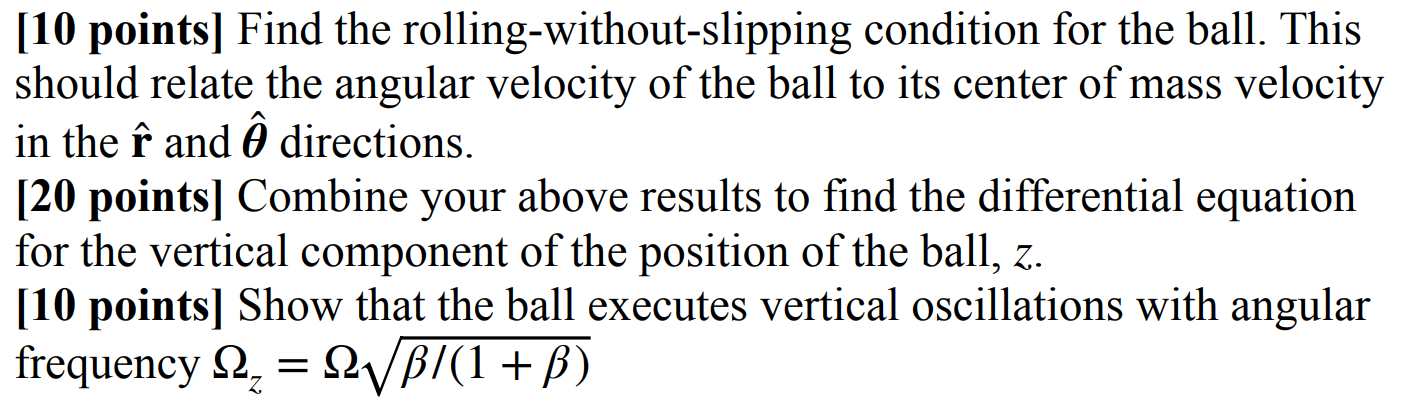 Solved [10 ﻿points] ﻿Find the rolling-without-slipping | Chegg.com