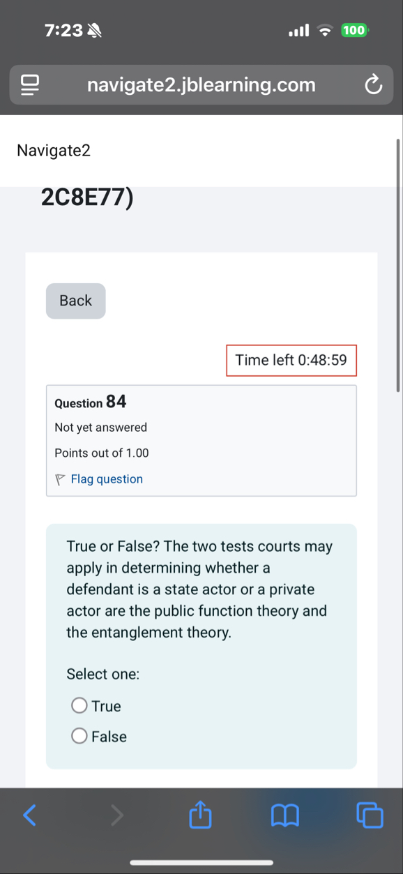 Solved 7:23100navigate2.jblearning.comNavigate22C8E77)Time | Chegg.com